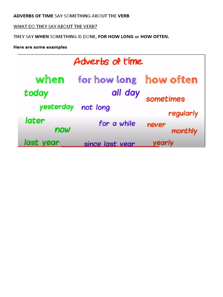 Adverbs of Time | PDF