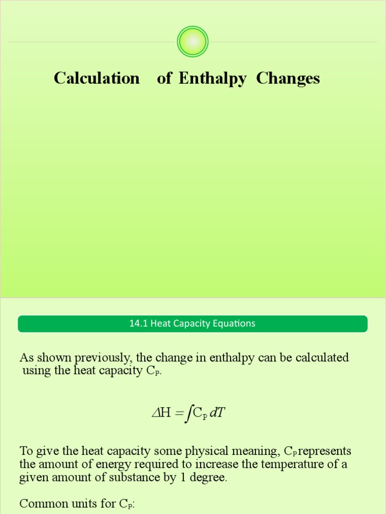 Calculation of Enthalpy Changes | PDF | Enthalpy | Thermodynamic Properties