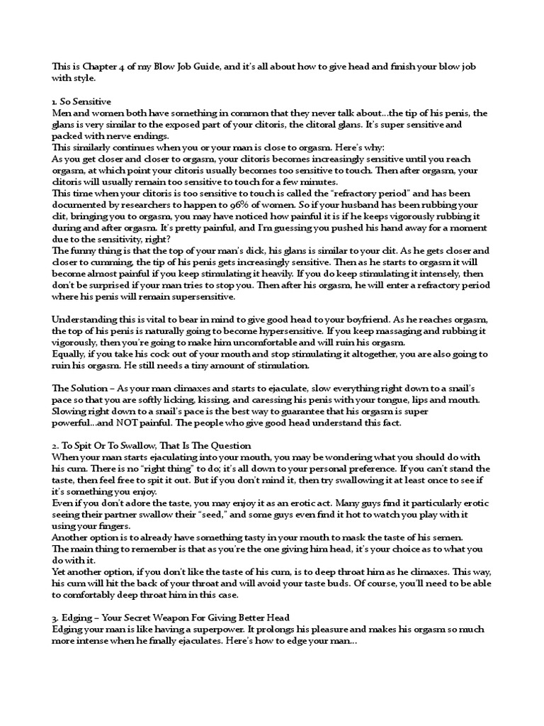 Chapter 4 Finishing Him Off In Style Pdf Pdf Clitoris Orgasm