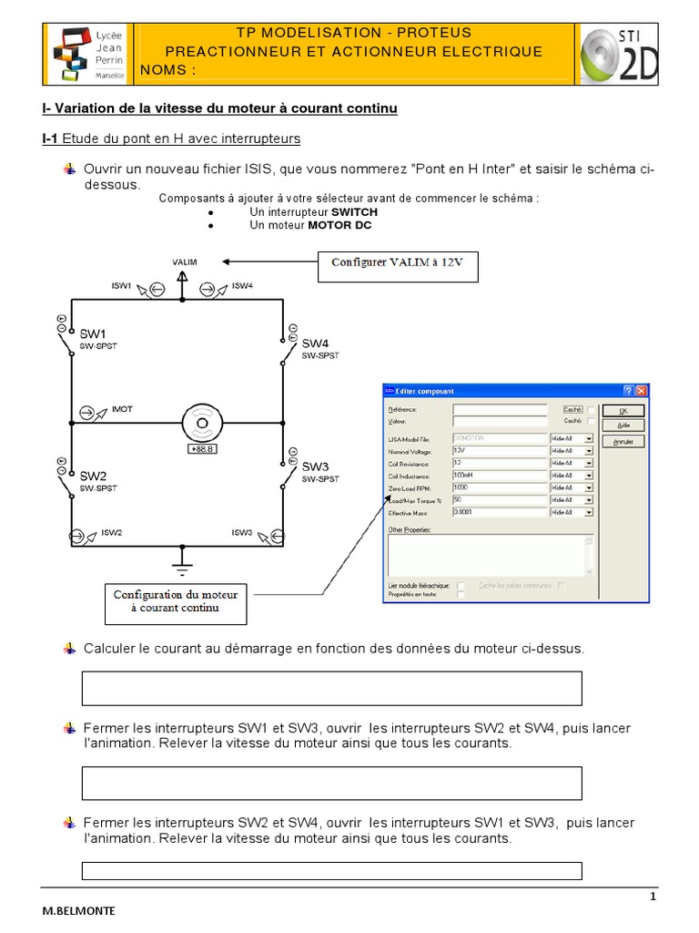 Modélisation Pont en H: Étude et Simulation | PDF | Transistor à effet ...