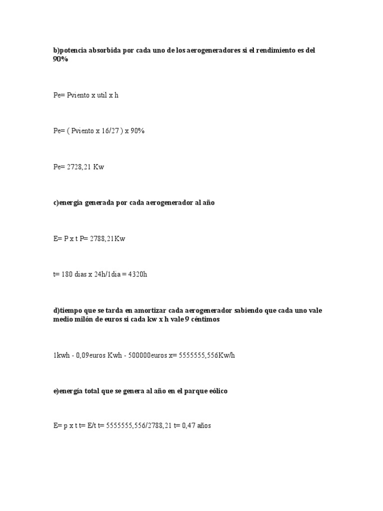 Ejercicios Unidad 1 - Manual de Energia Eolica | PDF | Turbina eólica ... Ejercicios Unidad 1 - Manual de Energia Eolica | PDF | Turbina eólica ...