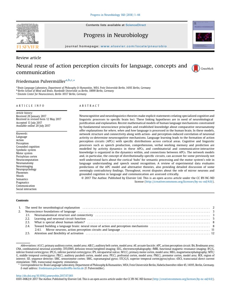 Neural Reuse of Action Perception Circuits For Language, Concepts and ...