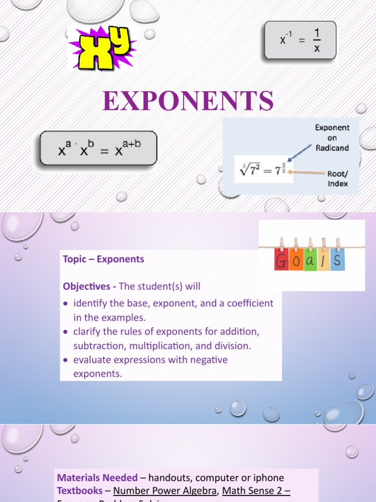 Exponents - PPT (Recovered) | PDF | Exponentiation | Mathematical Objects