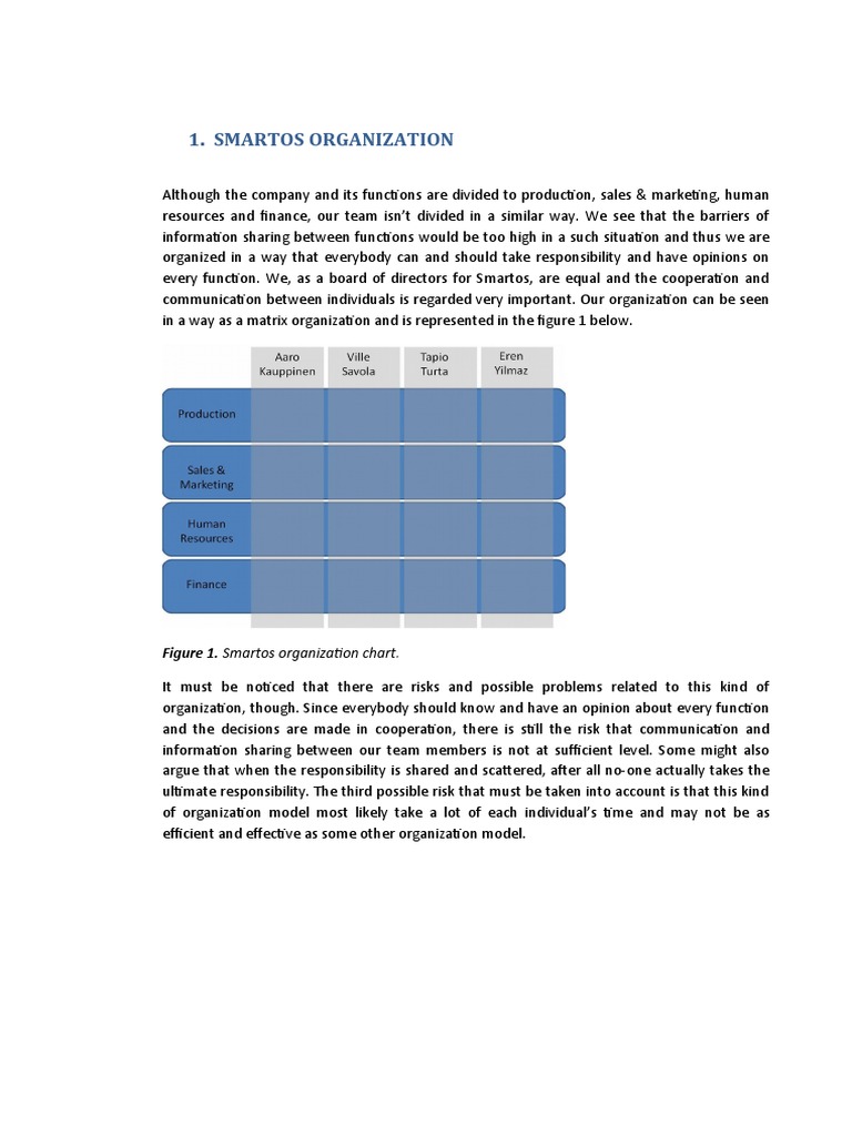 Figure 1. Smartos Organization Chart | PDF | Marketing | Market (Economics)
