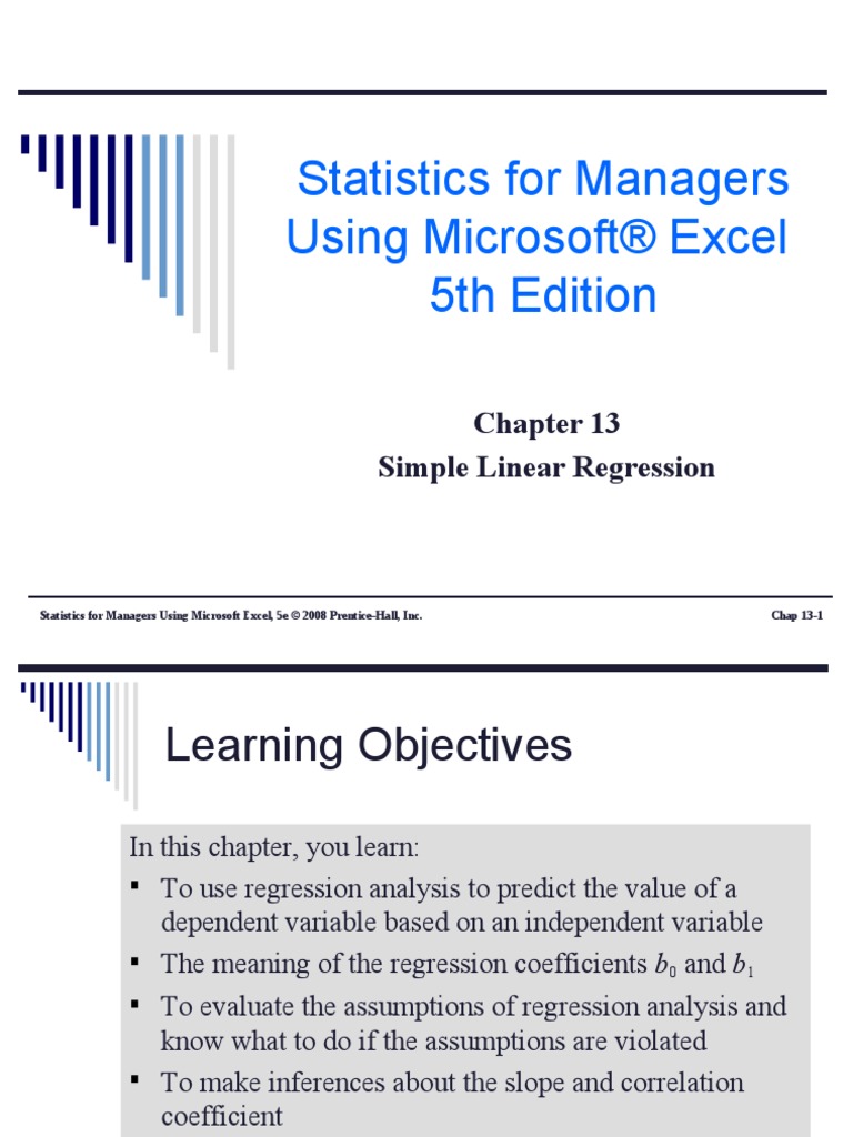Statistics For Managers Using Microsoft® Excel 5th Edition: Simple ...