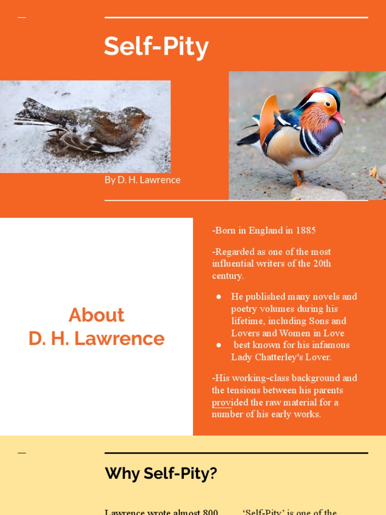 Self Pity D. H. Lawrence | PDF | Poetry