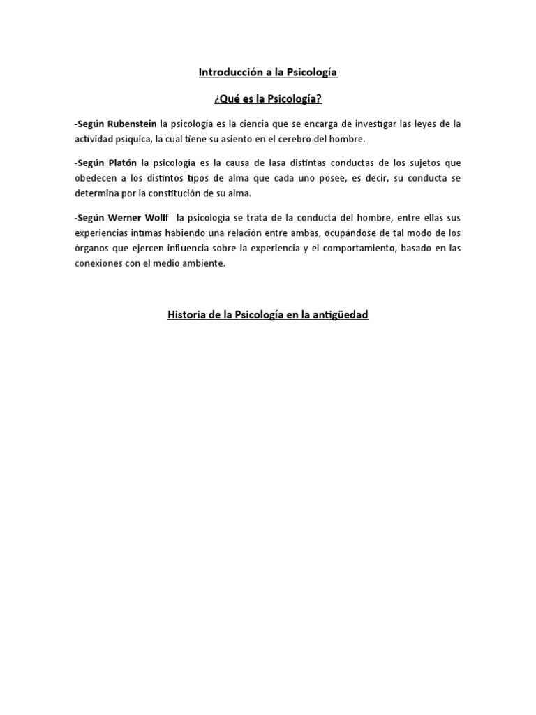 Introducción A La Psicología | PDF