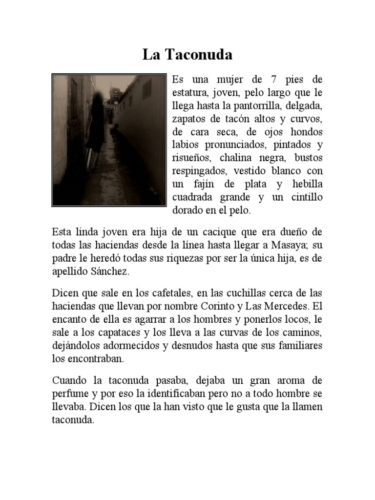 La Taconuda - Leyenda Nicaraguense | PDF