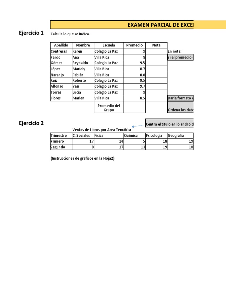 Ejercicio2 para Examen Excel | PDF