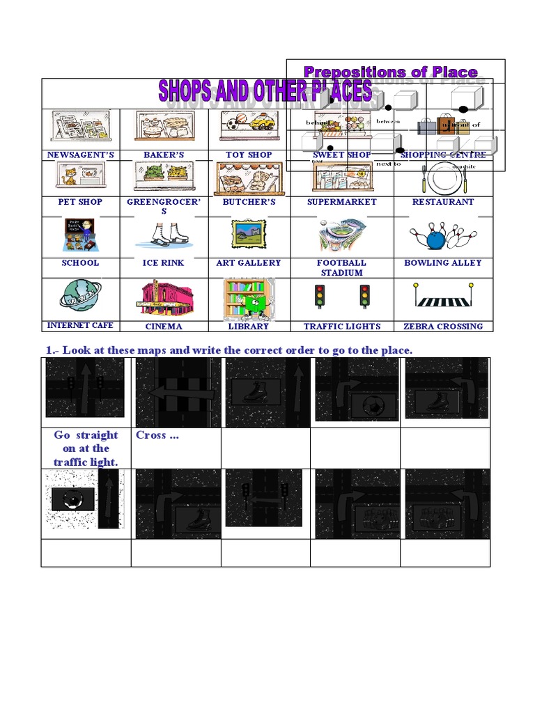 1.-Look at These Maps and Write The Correct Order To Go To The Place ...