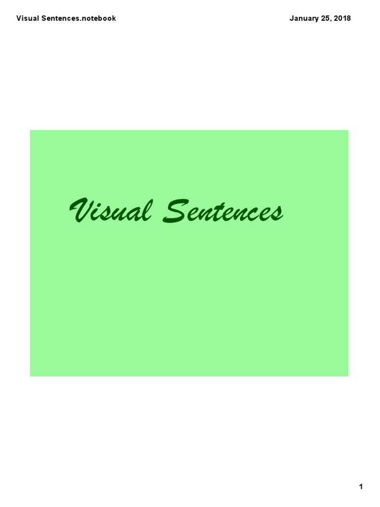 Visual Sentences | PDF