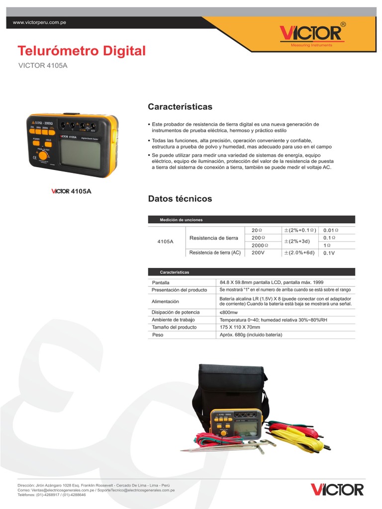 Telurometro Digital Victor 4105A | PDF
