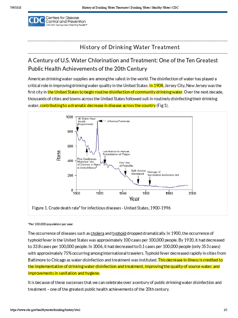 History of U.S. Drinking Water Treatment | PDF
