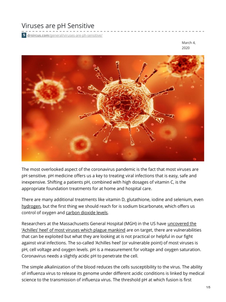 Viruses Are PH Sensitive | PDF
