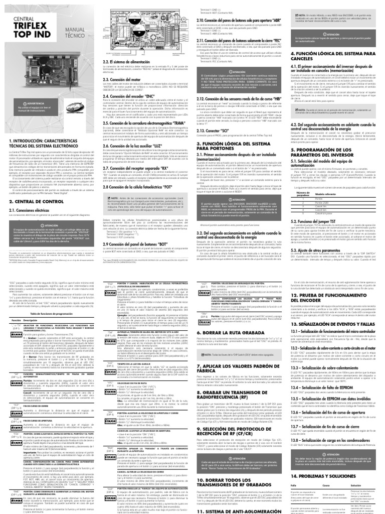 SAIDA - MANUAL - TRIFLEX - TOP Castellano PDF | PDF | Diodo emisor de luz | Control remoto