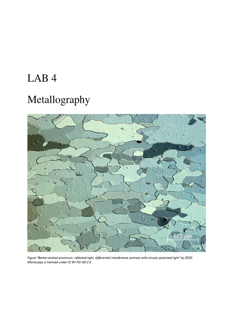 Lab 4 Metallography PDF | PDF | Microstructure | Materials