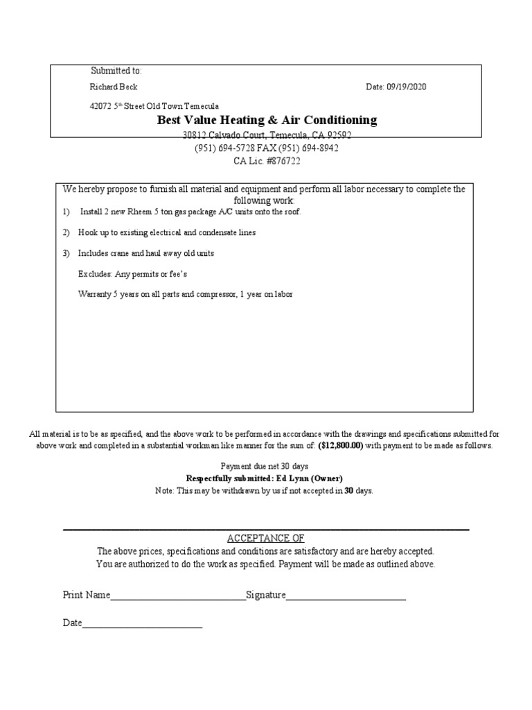 Best Value Proposal | PDF