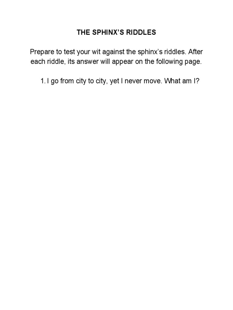 The Sphinx's Riddles | PDF