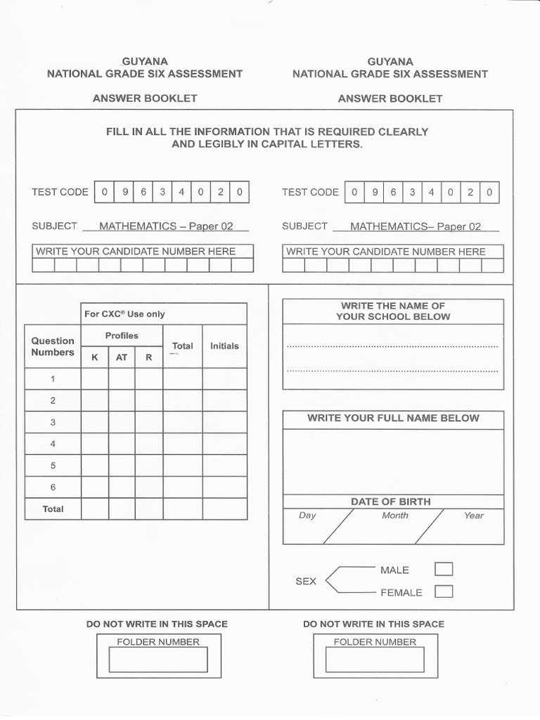 National Grade 6 Assessment - 2018 - Mathematics P2 | PDF