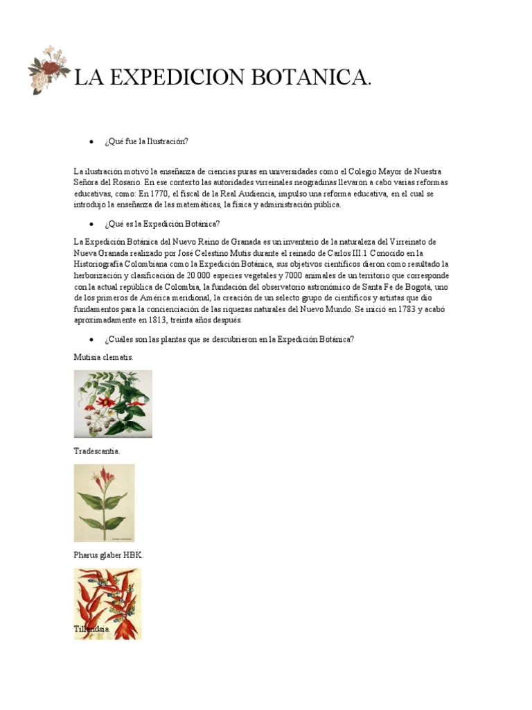 LA EXPEDICION BOTANICA Guia 4 Sociales | PDF