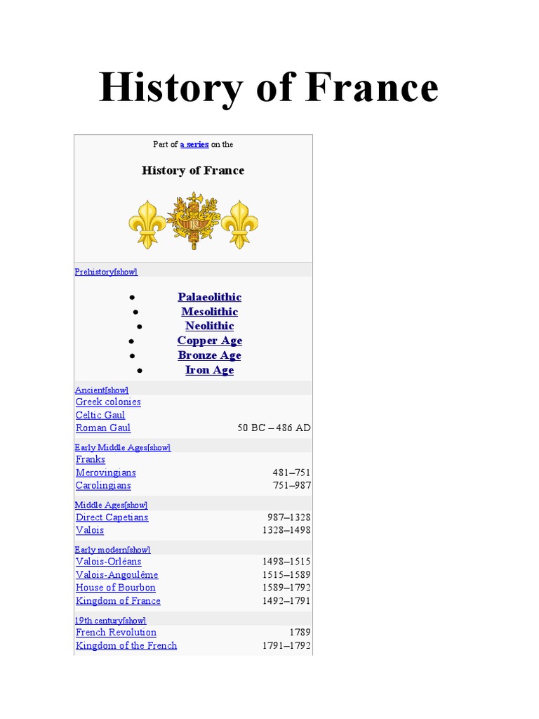 Overview of French History Timeline | PDF | Gaul | Celts