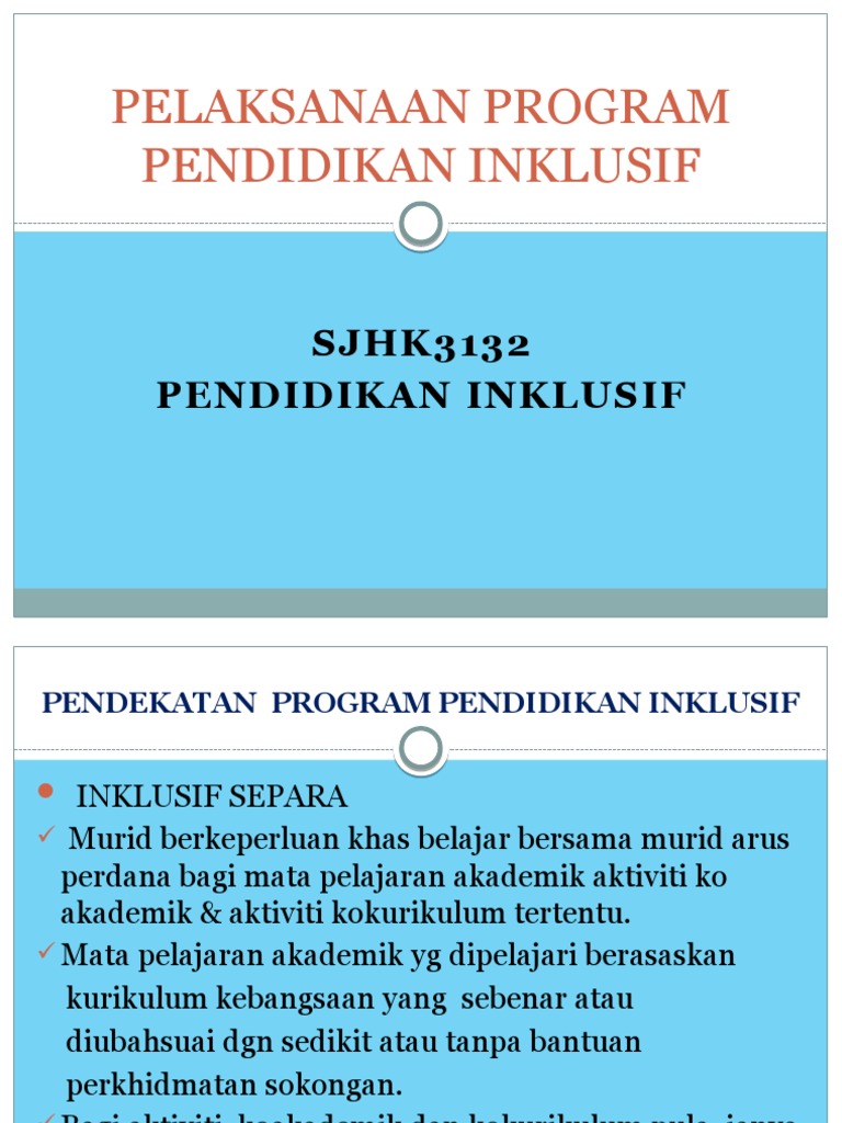 Pelaksanaan Program Pendidikan Inklusif | PDF