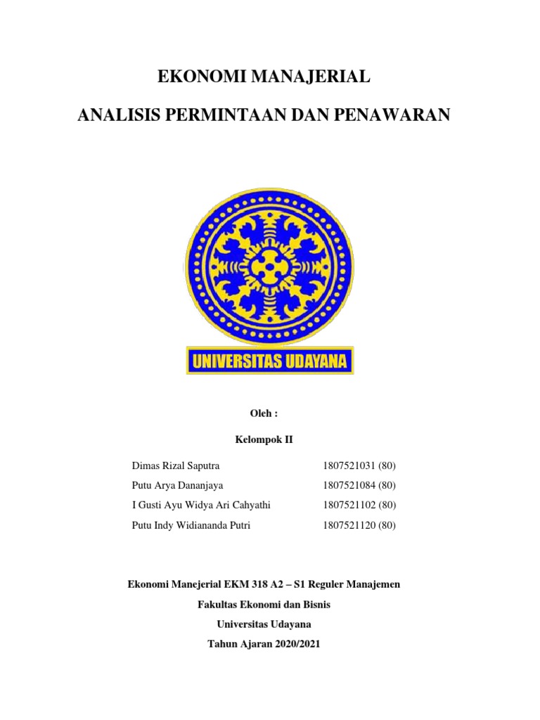 Analisis Permintaan Dan Penawaran | PDF | Pengelolaan Keuangan & Uang | Ilmu Sosial