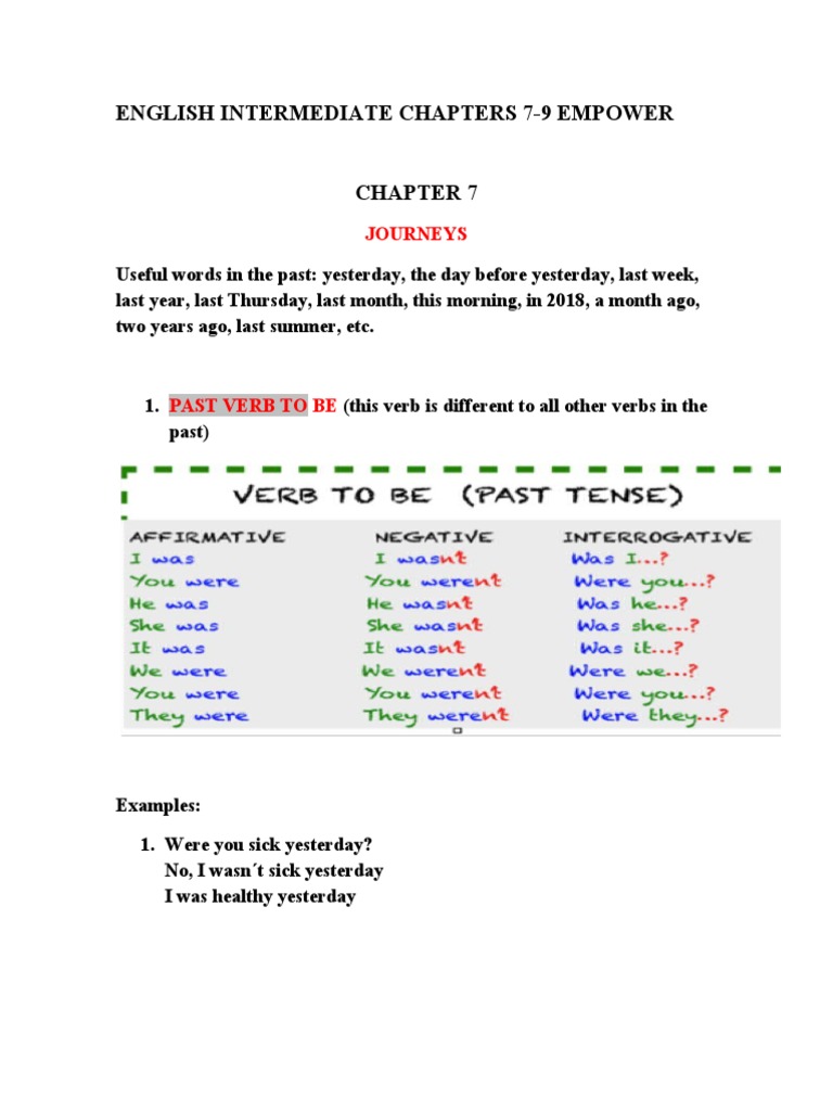 English Intermediate: Chapters 7-9 Guide | PDF | English Language ...