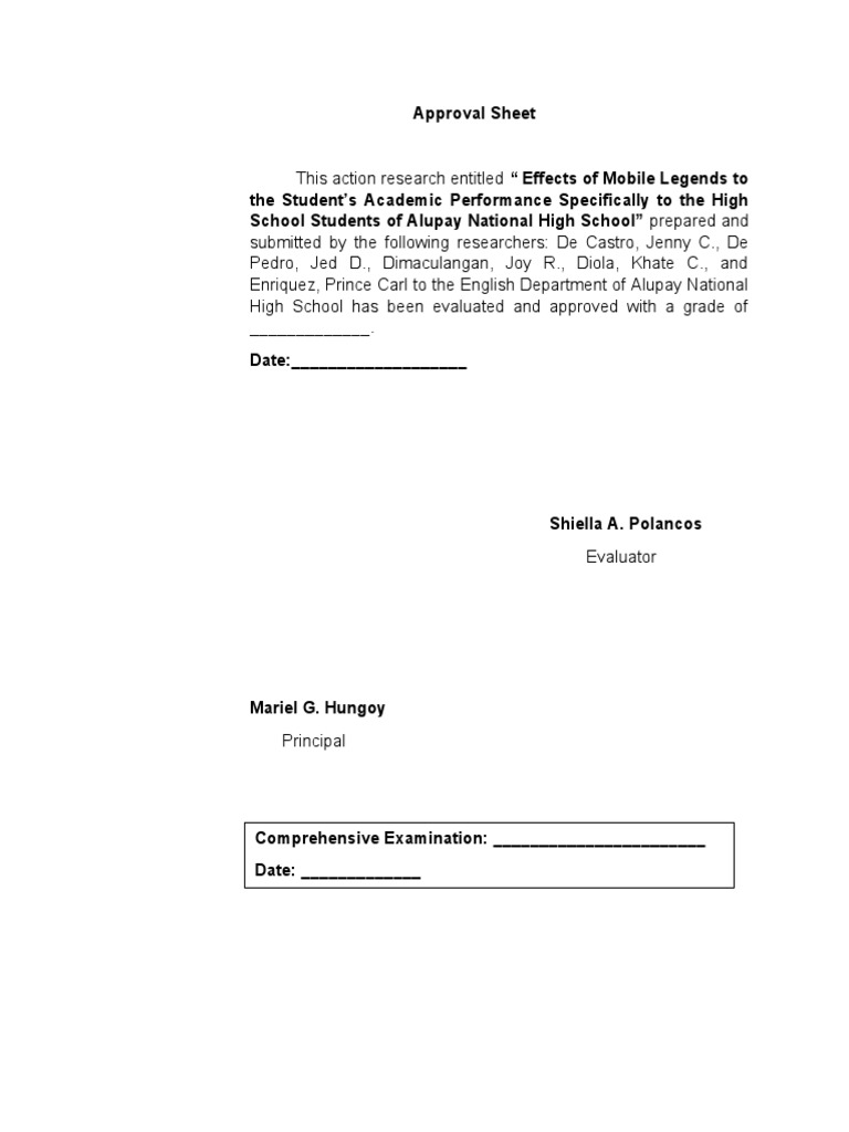 Acknowledgement and Approval Sheet | PDF