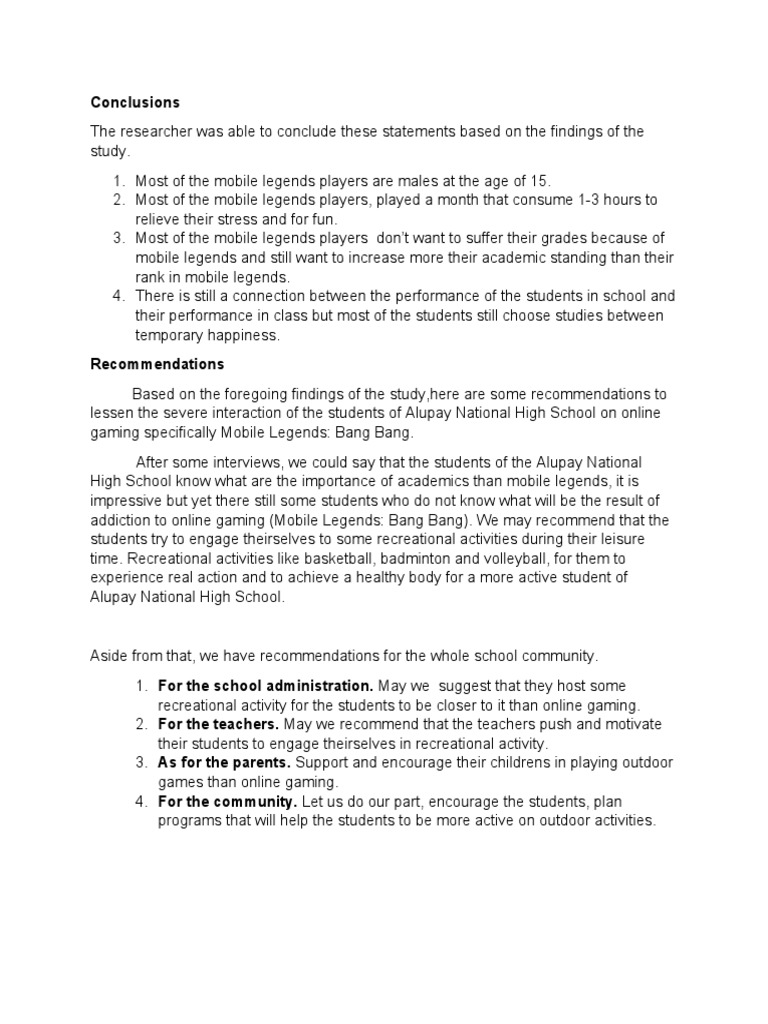 Chapter 3 Conclusion and Recommendations | PDF