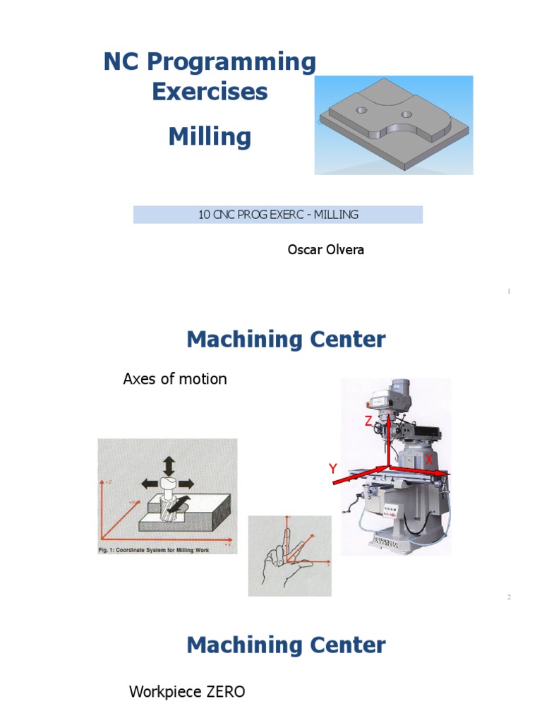 10 CNC Prog Exerc - Milling PDF | PDF | Machining | Numerical Control