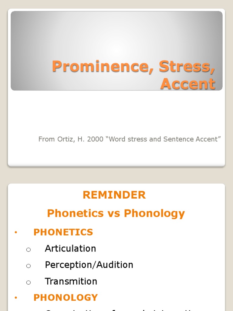 Prominence Stress Accent PDF | PDF | Stress (Linguistics) | Phonetics