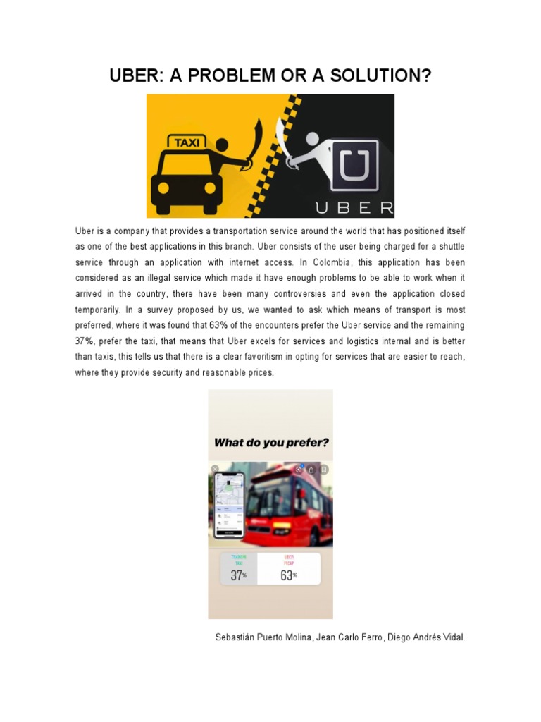 Is Uber a Problem or a Solution? Examining User Preferences and the ...