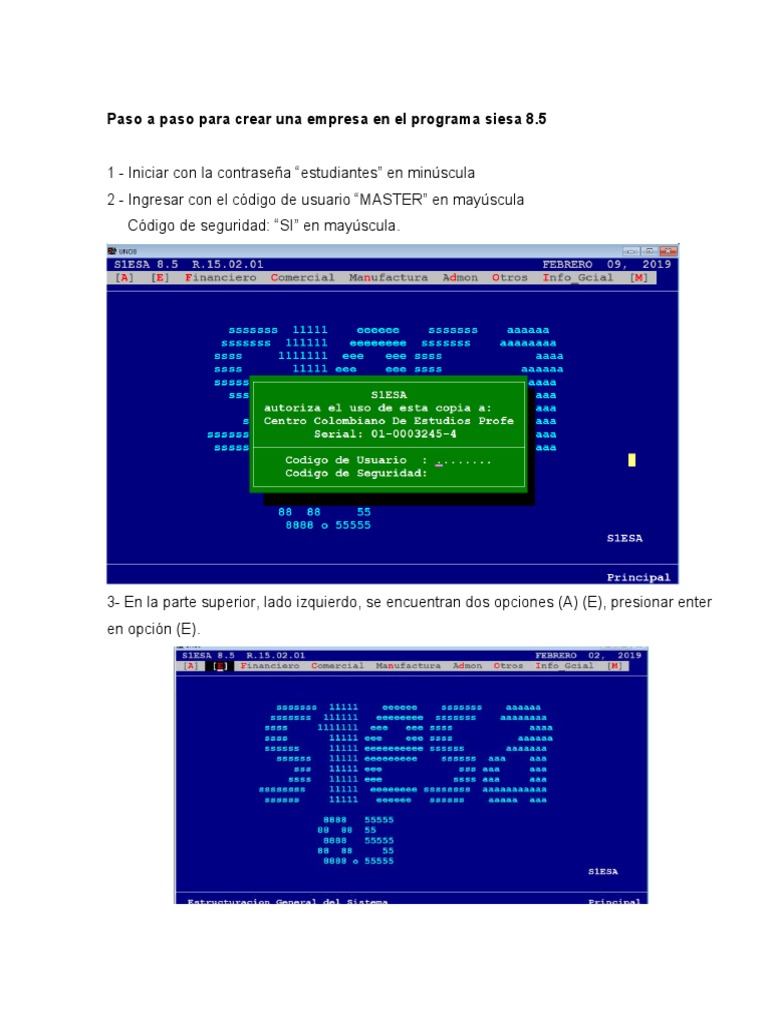 Paso A Paso SIESA | PDF | Informática | Software