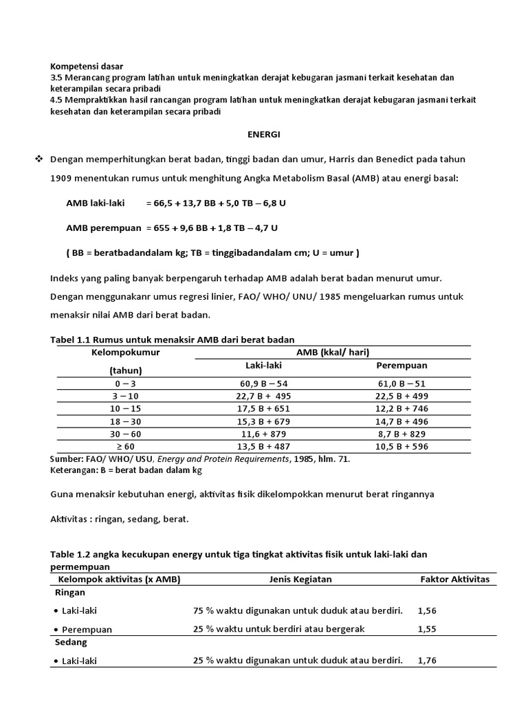 Tugas Kebugaran Jasmani Kelas XII | PDF