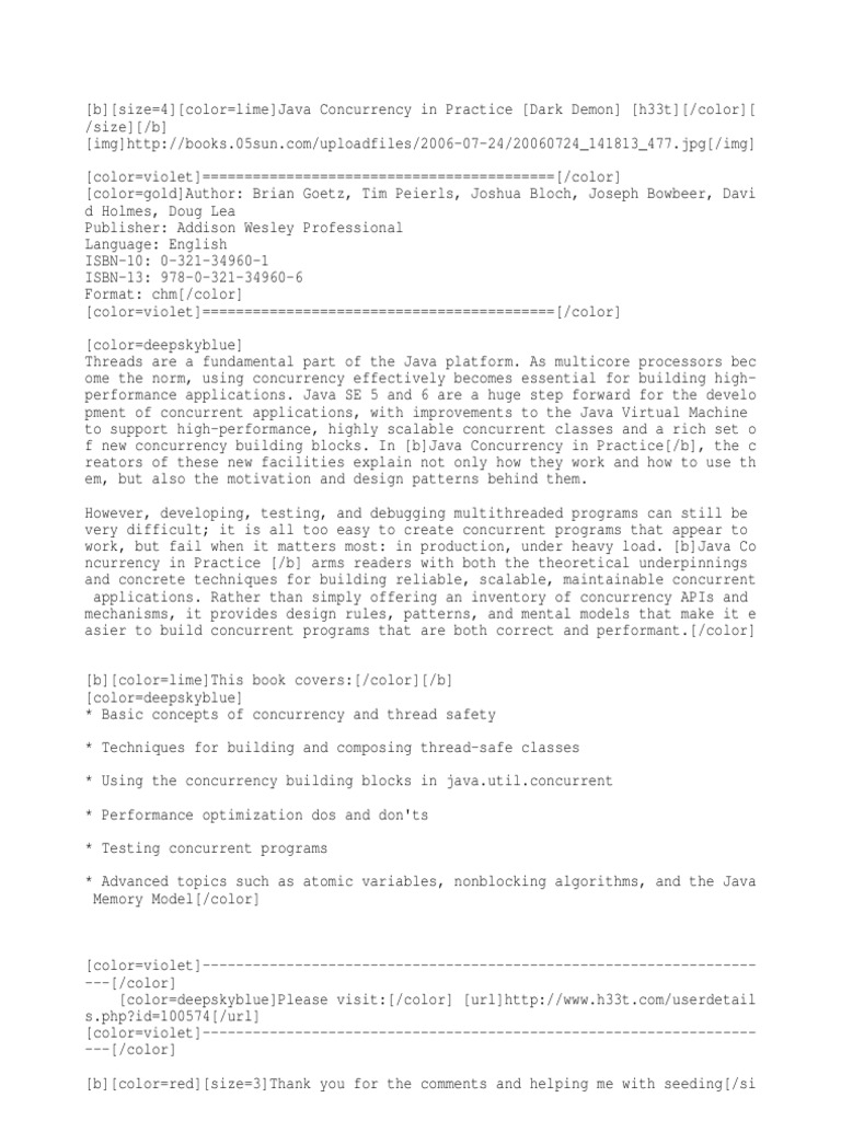 Java Concurrency in Practice (Dark Demon) (h33t) | Download Free PDF ...
