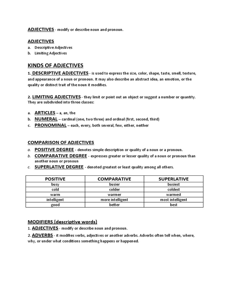 Language - Adjectives - Adverbs - Persuasive Essay | PDF | Adjective ...