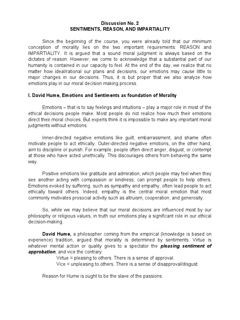 Sentiment Reason and Impartiality Moral Courage | PDF | Morality | Sympathy