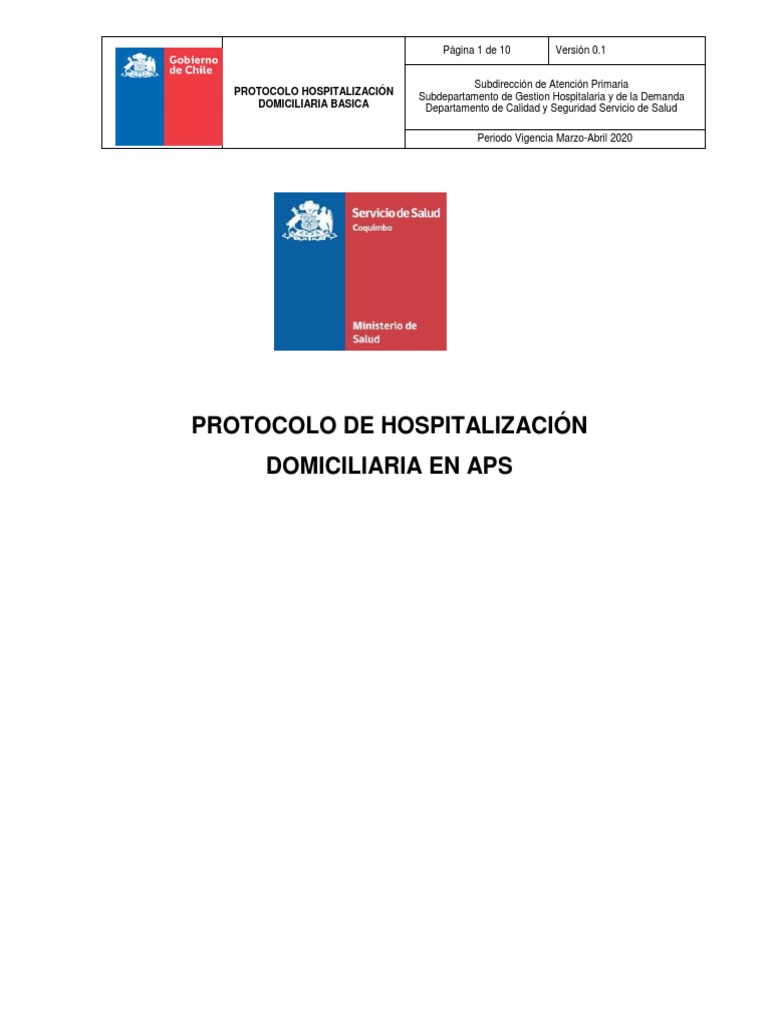 Protocolo Hospitalización Domiciliaria | PDF | Hospital | Enfermería