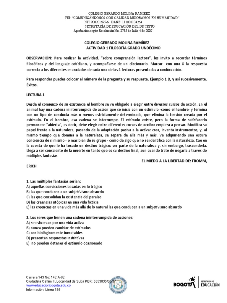 Comprensión Lectora en Filosofía 11° | PDF | Dialéctico | Renacimiento