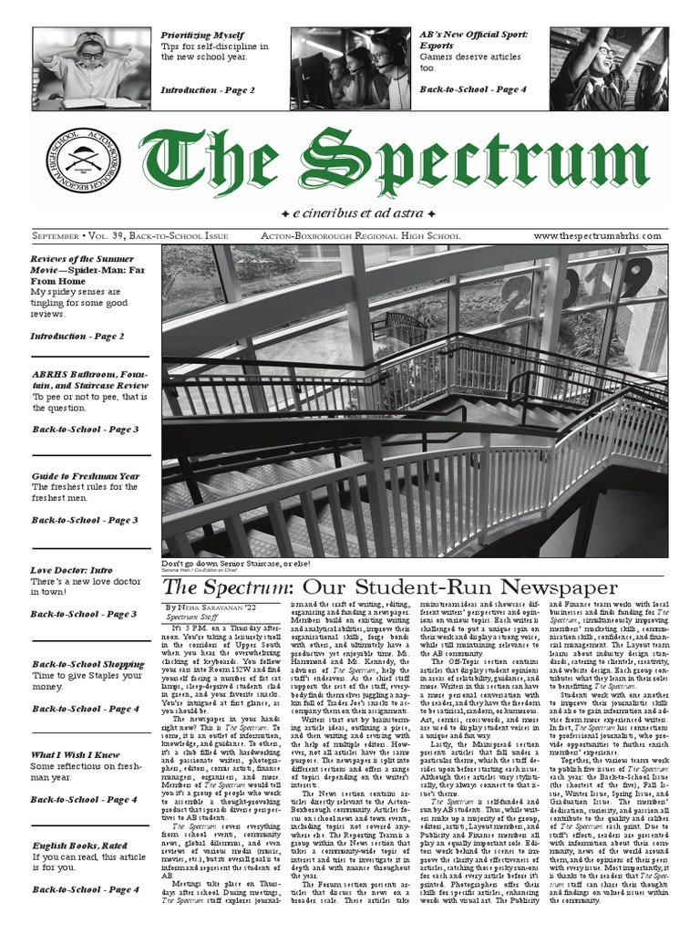 The Spectrum: Our Student-Run Newspaper: e Cineribus Et Ad Astra | PDF ...