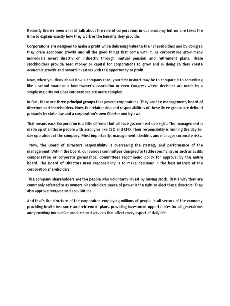 The Basics of Corporate Structure | PDF