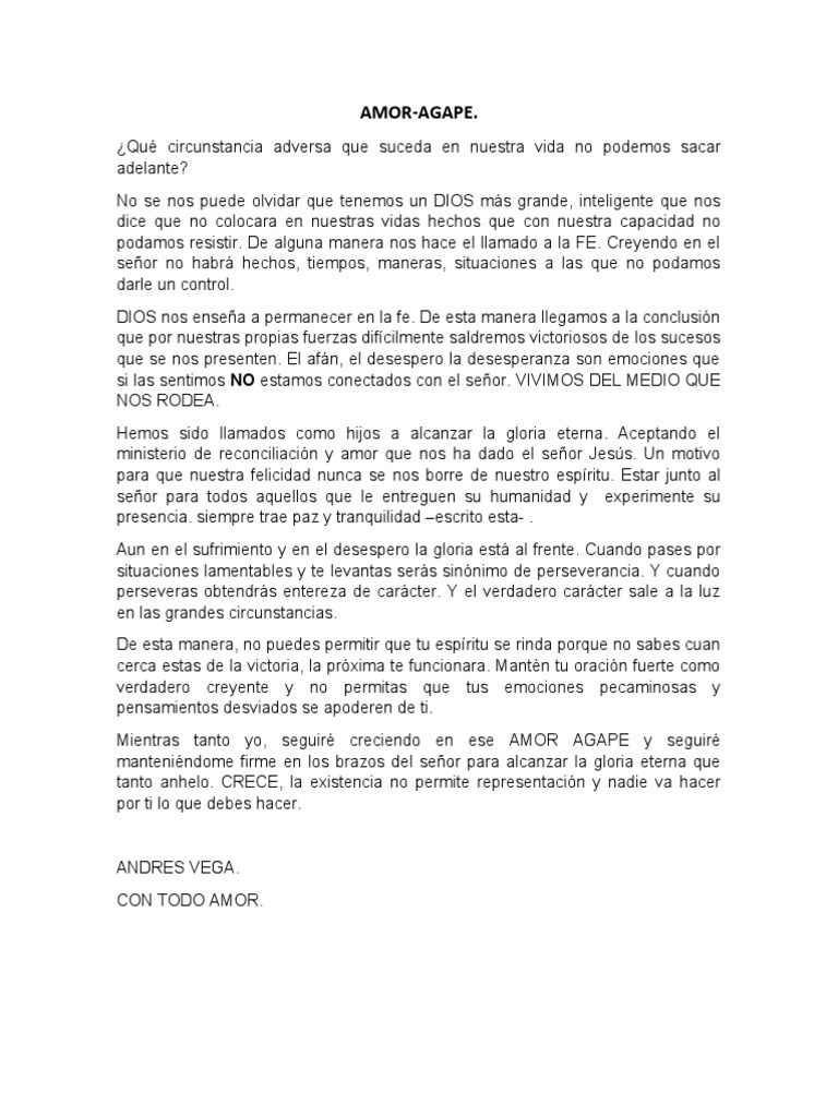 Amor Agape | PDF