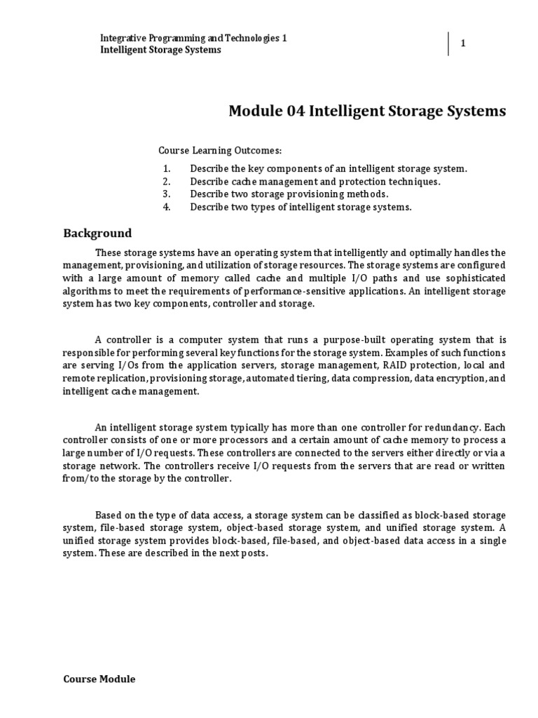 Key Components and Functions of Intelligent Storage Systems | PDF ...