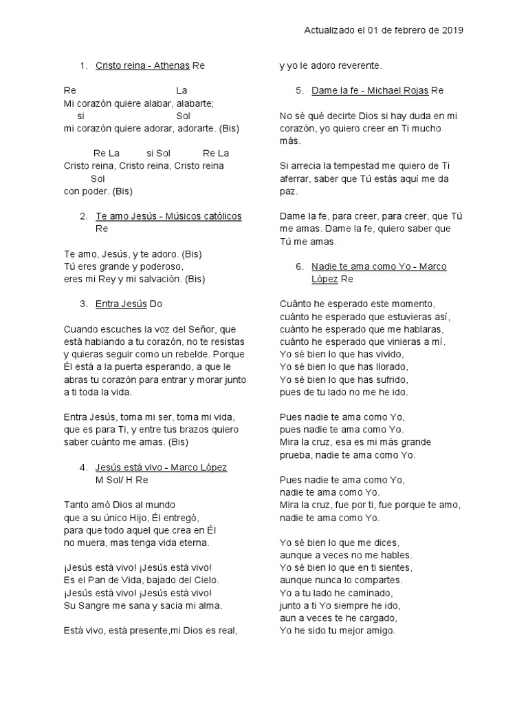 Cantos Adoracion Al Santisimo | PDF | Cristo (título) | espíritu Santo