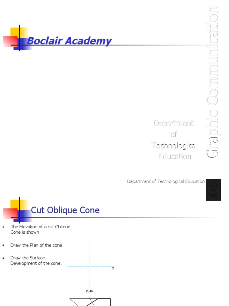 Oblique Cone Surface Development Guide | PDF | Length | Drawing