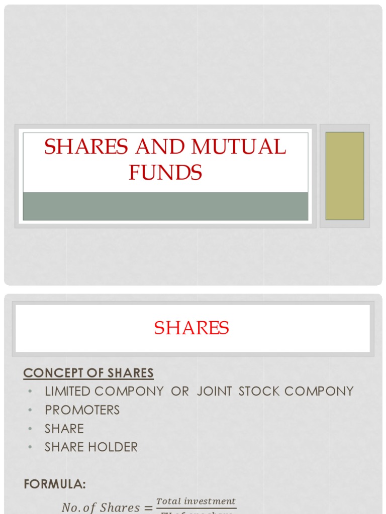 Shares and Dividends Formulas Guide | PDF | Stocks | Share (Finance)