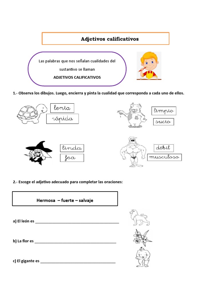 Guia Adjetivos 1 | PDF