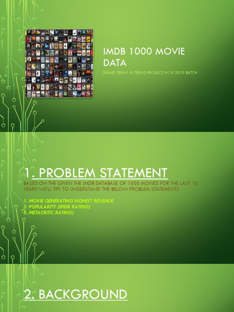 Imdb 1000 Movie Data: Insaid Term1 & Term2 Project, Nov-2019 Batch | PDF | Data Analysis ...