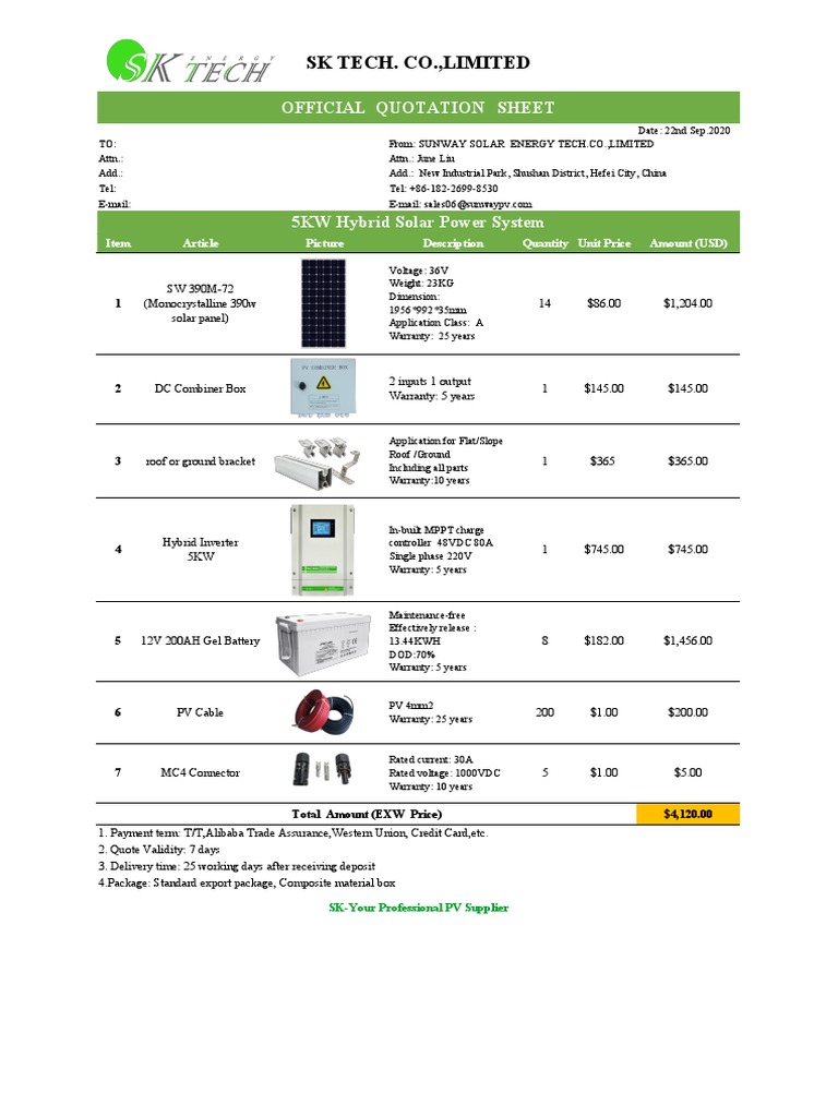 5KW Hybrid Solar system-SK June PDF | PDF | Photovoltaics ...